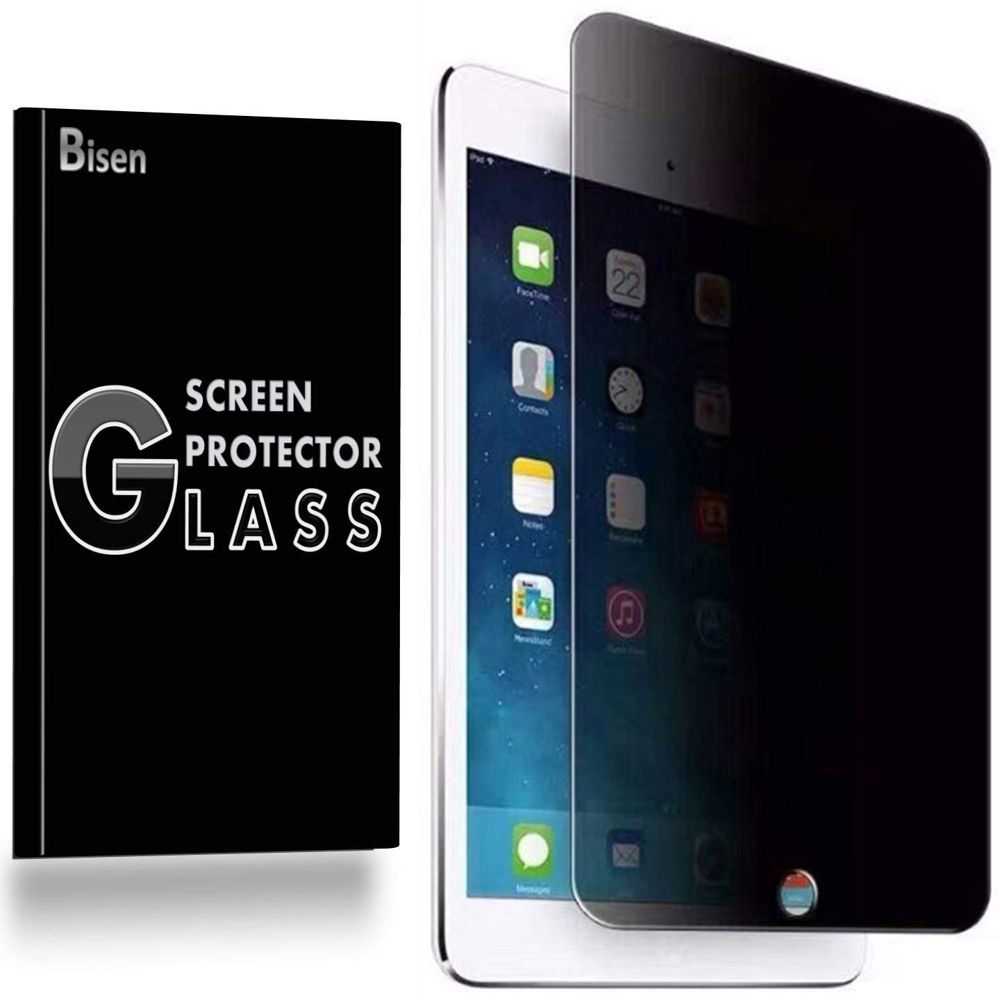 [BISEN] Fit for iPad 10.2 (7th Gen, 2019) Privacy Screen Protector Tempered Glass, Anti-Spy Screen, Anti-Scratch, Anti-Shock, Bubble Free, Lifetime Protection & Replacement
