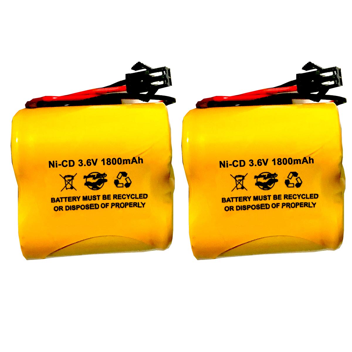 (2 Pack) Exit/Emergency Light 3.6V ELB-B002 ELBB002 Unitech SC1800mAh OSA269 NIC1671 3.6v 1800mah Ni-CD Battery Pack for exit Sign Emergency Light Lithonia 745975931774 LITELBB002