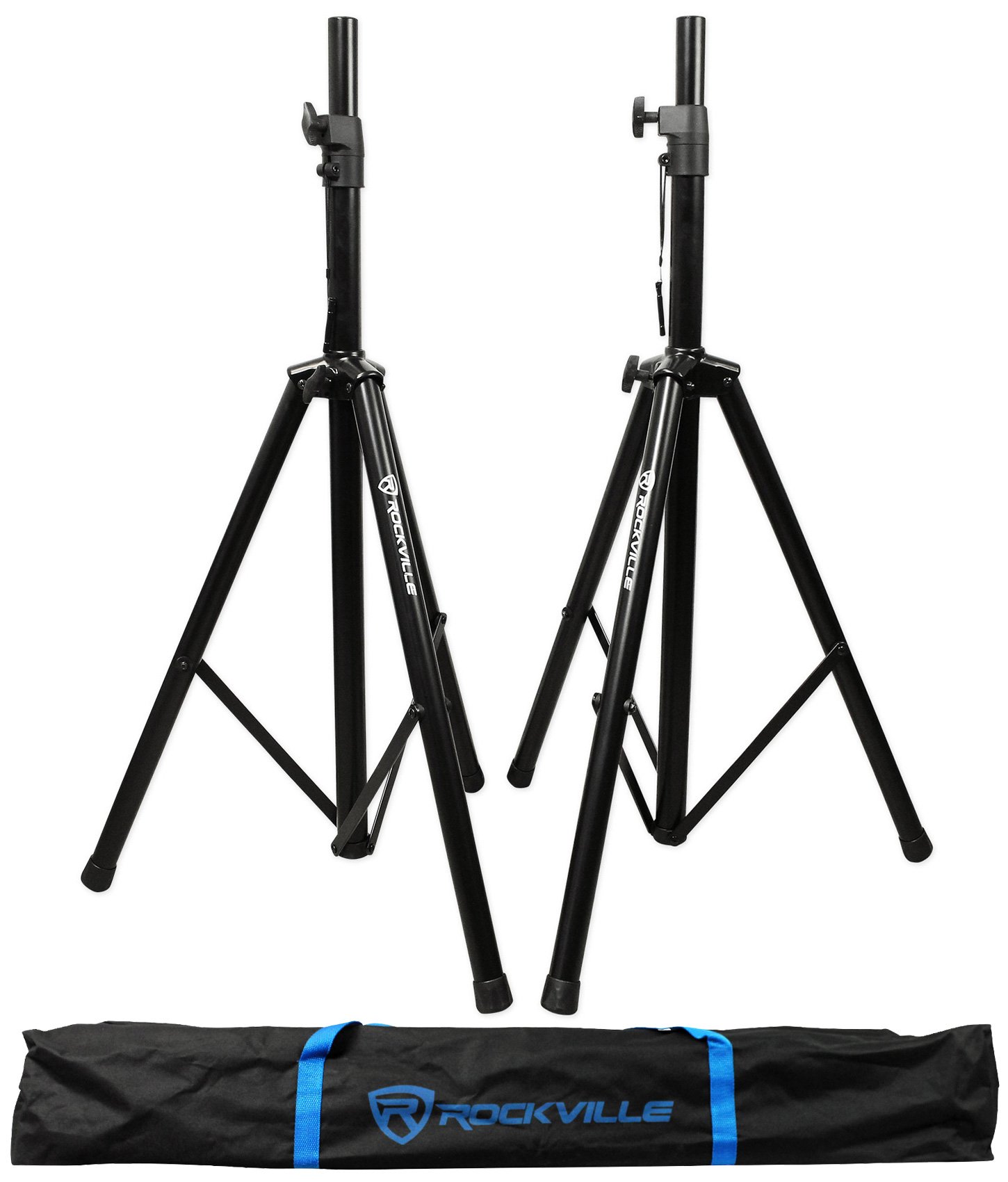 (2) Rockville RSG15.4 15" PA Speakers + Rockville RPA9 Amp + Stands+Cables+Case