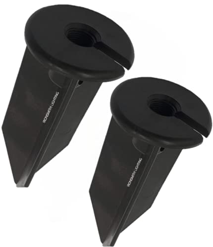 (2 Pack) of HC Lighting - Replacement for 8-Inch In-Ground Stake 1/2" NPT Thread with Side Wire Way for Easy Installation (Large Head Spike W/Wireway)