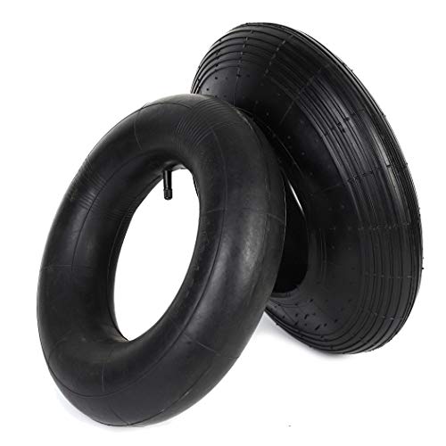 (2-Set) AR-PRO 4.80/4.00-8" Tire and Inner Tube Set - Universal Replacement Tires and Inner Tubes with 15.5" Outer Tire Diameter and 4.80" Tire Width - Fits on Dollies, Trolleys, Wagons, and More