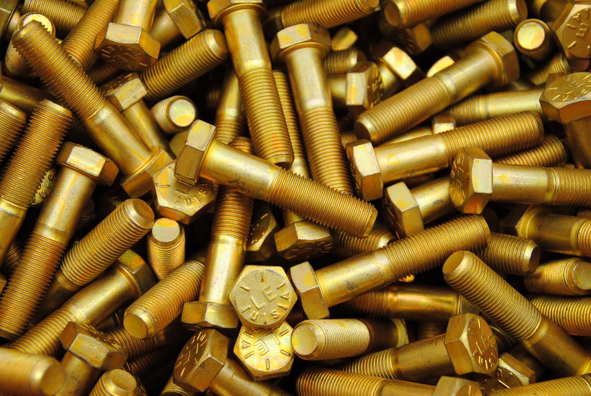 (35) Hex Head Bolts 1/2-20 x 2-1/4 Grade 8 Fine Thread Yellow Zinc USA Made