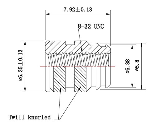 [initeq] #8-32 Threaded Heat Set Inserts for 3D Printing (50, Long)