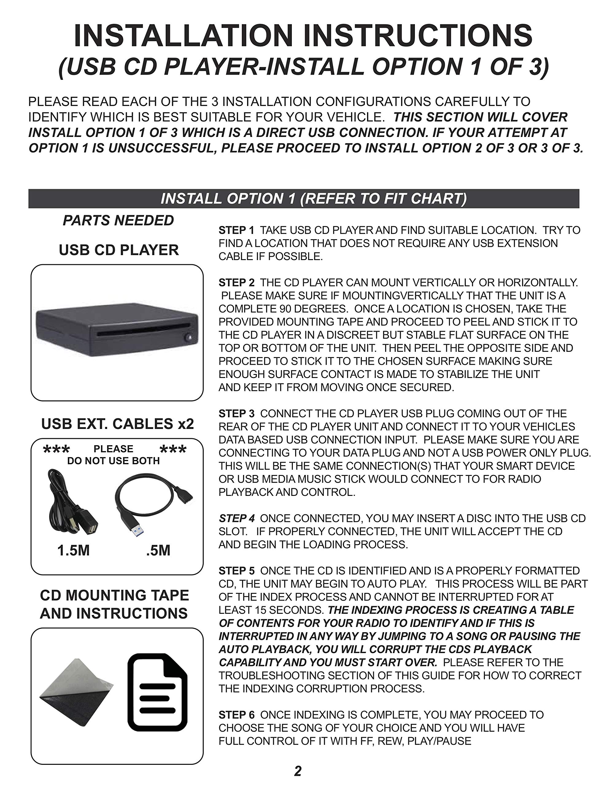 (AIE) – “Add-on” Car CD Player – Deluxe USB Integrated Kit - Universal Connection Guaranteed for Any Vehicle (3 Connection Options) – CDUSB-Deluxe