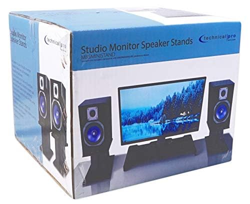 (2) Technical Pro 8” Studio Monitor Bookshelf Computer Multimedia Speaker Stands