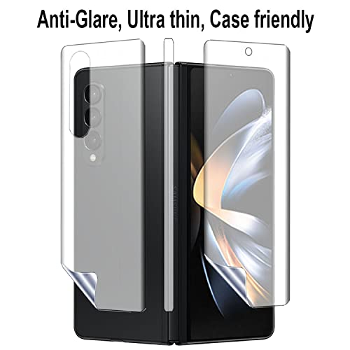 (2 Sets 8 PCS) Screen Protector Designed for Samsung Galaxy Z Fold 4, 2 PCS Front Matte Screen Protector and 2 PCS Inside Screen Protector with 2 PCS Back Film with 2 PCS Side Soft Film Suit for Galaxy Z Fold 4 5G Full Covered Anti-Glare