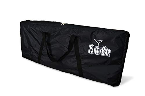 (USA Company) Patented Folding Portable Party Bar w/Multi-Color LED Lights, Black & Hawaiian Bar Skirts, and Storage Shelf