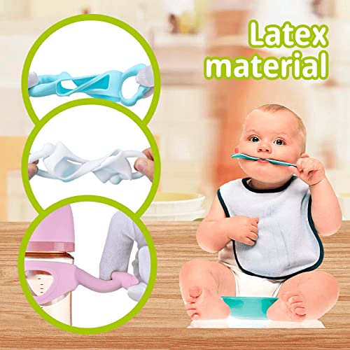 (3-Pack) Bottle Handles for Dr Brown Narrow Baby Bottles, 3 Styles 2 Sizes, Soft Silicone Bottle Holder for Baby Self-Feeding, Teach Baby to Drink Independently,Easy to Grip, BPA Free Soft Silicone