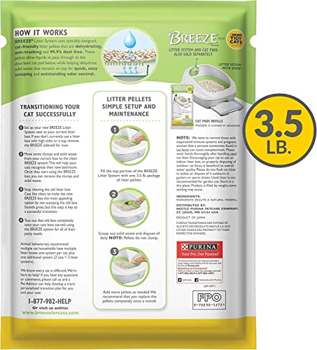 (2 Pack) Tidy Cat Breeze Pellets, 3.5 lbs with Aurora Pet Wipes
