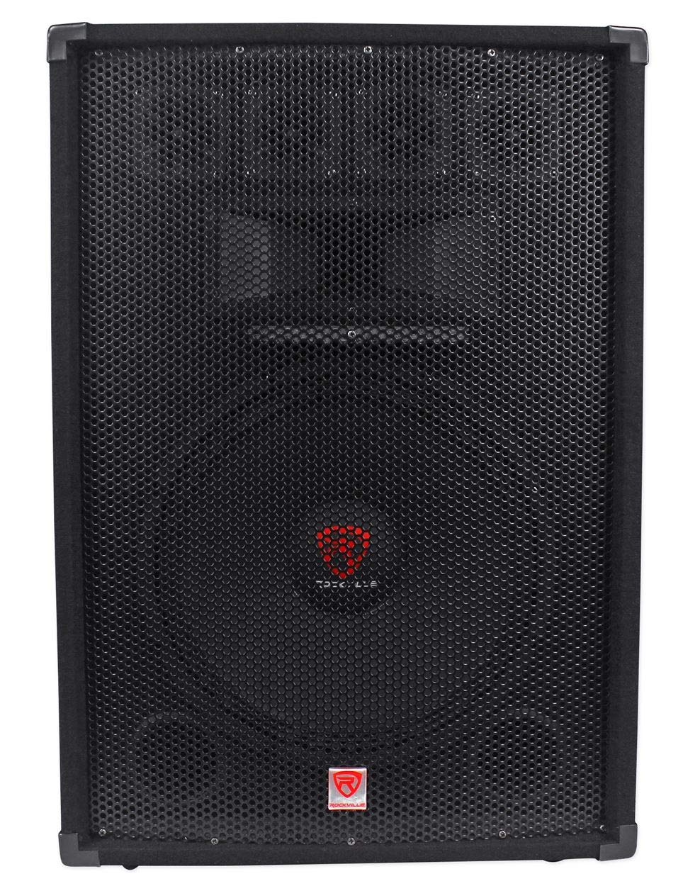 (2) Rockville RSG15.4 15" PA Speakers + Rockville RPA9 Amp + Stands+Cables+Case