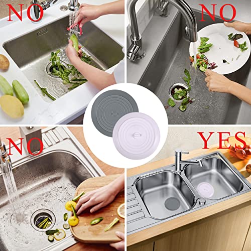 (2 Pack) Silicone Tub Stopper, Premium Bathtub Drain Stopper, One of The Best Sealing Sink Stopper, Upgraded Drain Plug for Kitchens, Bathrooms and Laundries (6 inches) (White&Grey)