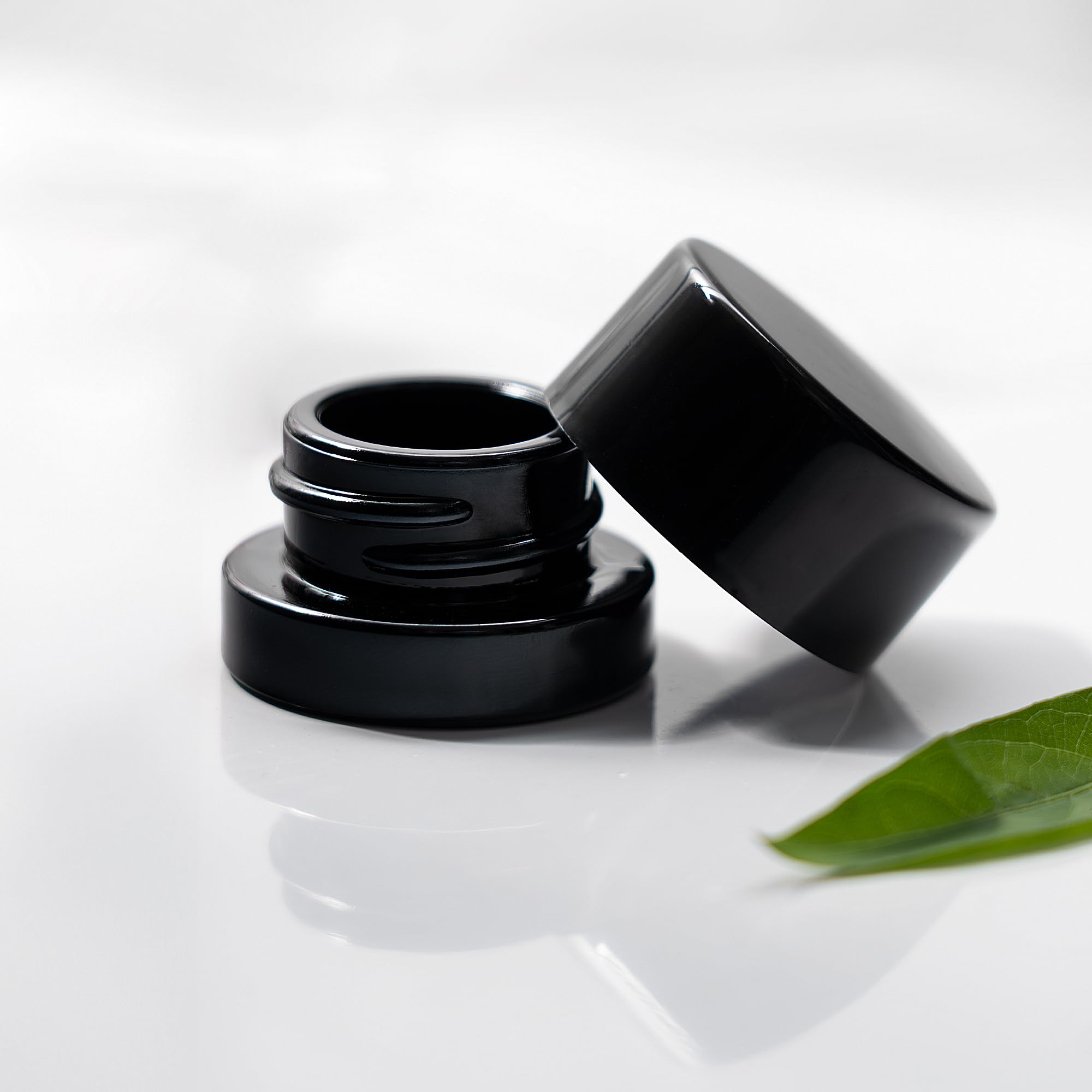 (200 Pack) 5ml Thick Glass Jars with Black Child Resistant Lids - Storage for Oil, Lip Balm, Wax, Cosmetics - Mini Child Proof Container