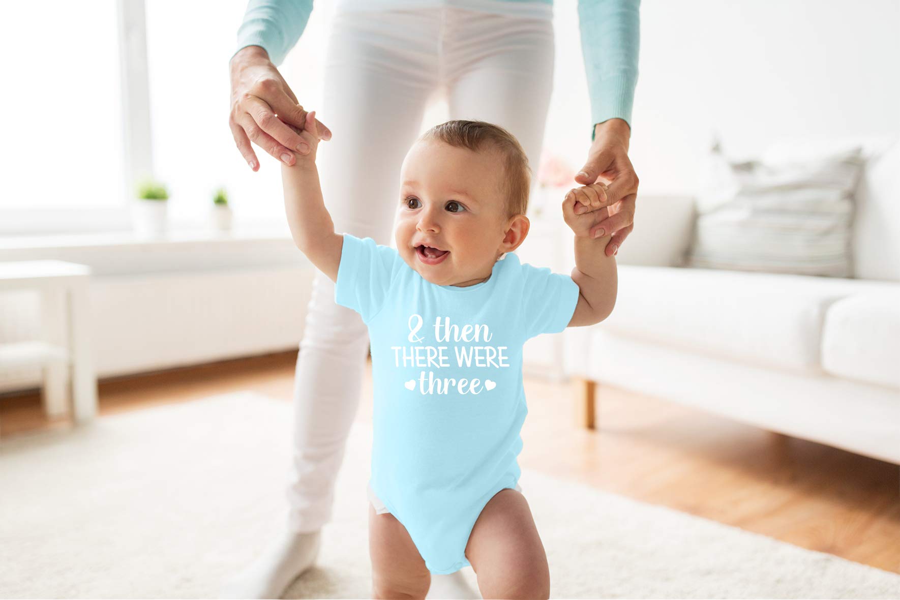 & Then There Were Three - Funny Baby Essentials Bodysuit - Baby Boy Clothes Newborn Girl Outfits (6 Months, Light Blue)