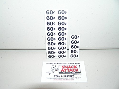 (25) SNACK VENDING MACHINE 60 / 65 CENTS PRICE LABELS - Free Ship!