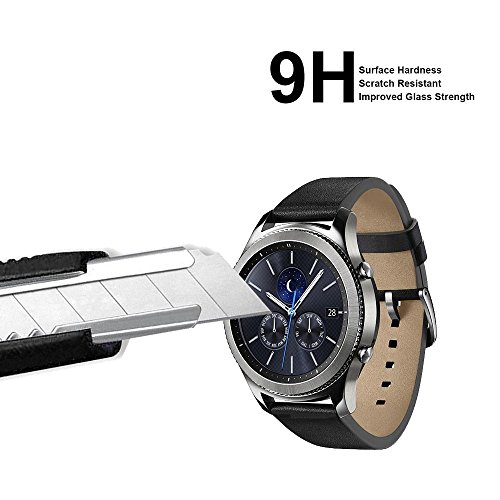 (2 Pack) Supershieldz Designed for Samsung Galaxy Watch 3 (41mm) / Galaxy Watch 4 Classic (42mm) / Galaxy Watch (42mm) Tempered Glass Screen Protector, Anti Scratch, Bubble Free
