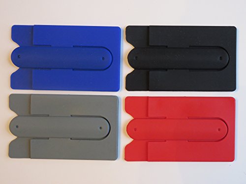 (Set of 4) 2-in-1 Kickstand Card and ID Holder for Smartphones