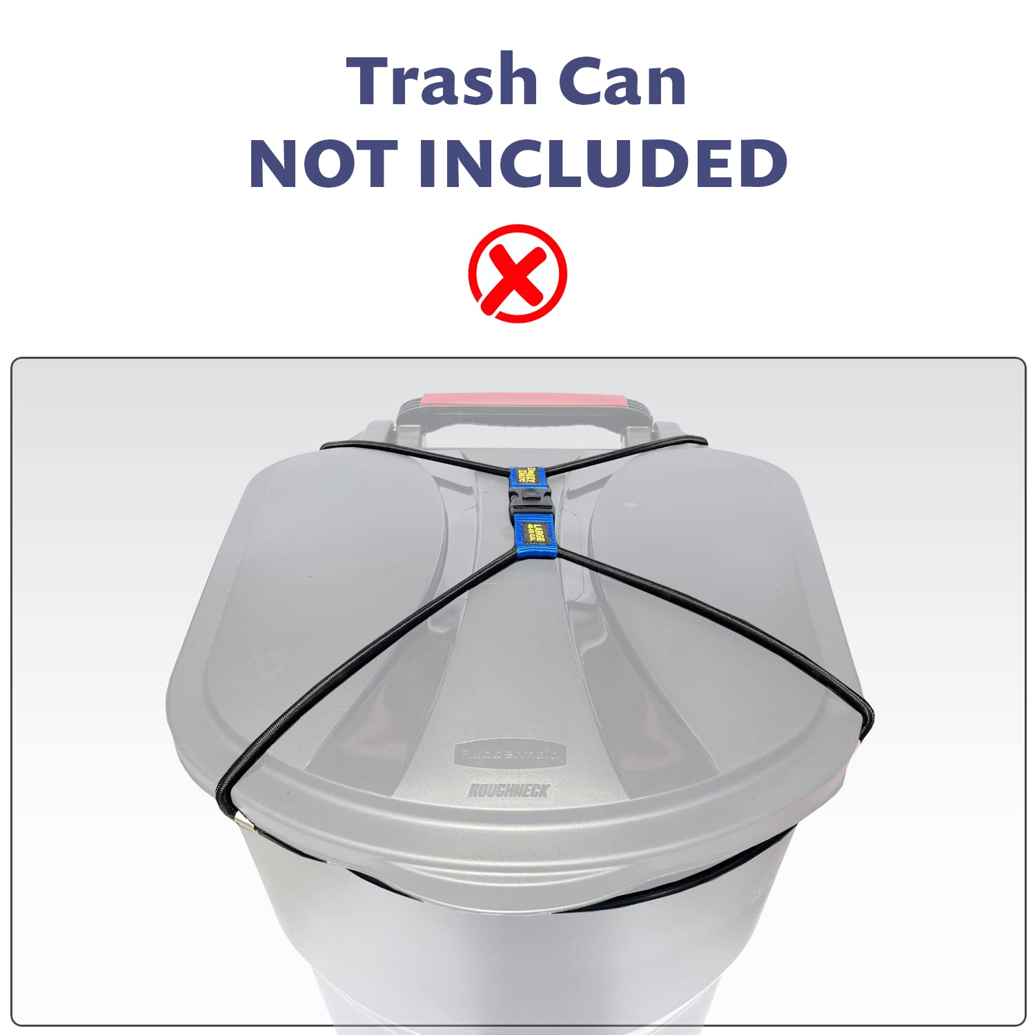 (2 Pack) Doggy Dare Trash Can Lock - Medium - Fits 30-40 Gallon Trash Cans - Perfect for Dogs, Raccoons, Opossums - Bungee Cord Design Makes Install Simple (Trash Can NOT Included)