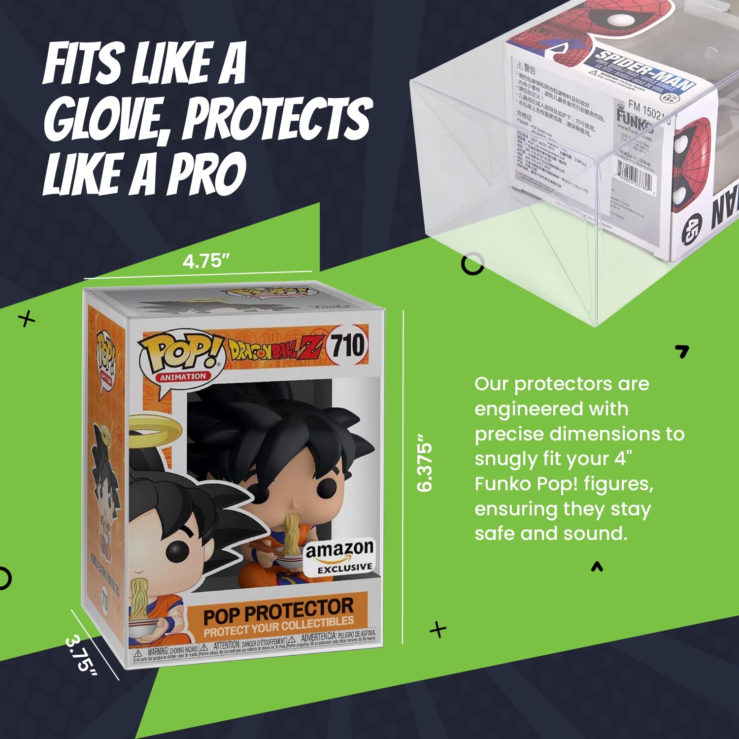 (20 Pack) EcoTEK Protectors Pop Protector Compatible with - 4" Inch Funko POP! Figures, Strong, Clear Pop Case, Acid Free