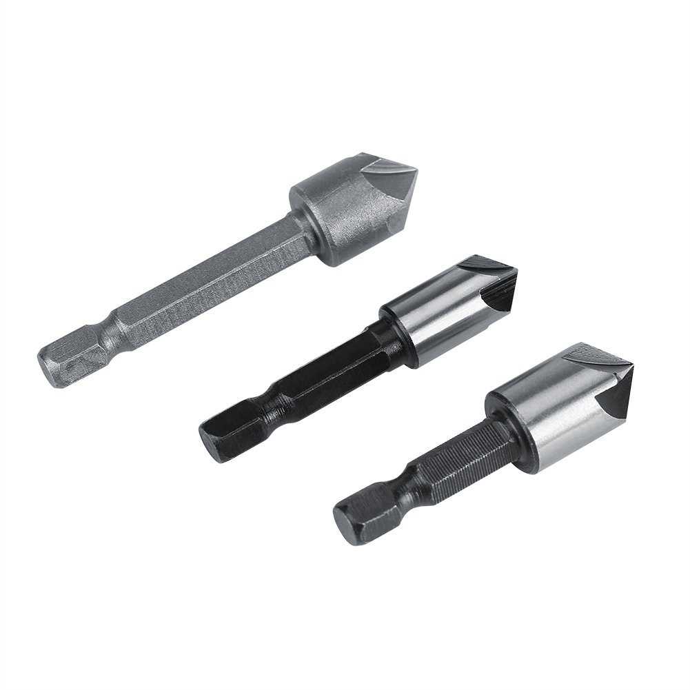 γπππ¬πππ« ππ«π¨π¦π¨ππ’π¨π§γ Countersink Drill Bit Set, 5 Pcs/Set High Speed Steel Industrial Countersink Drill 5 Flutes Woodworking Chamfering Cutter