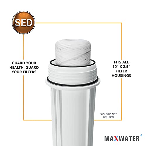 (25 Pack) Standard 10"x2.5" String Wound Sediment Water Filter (5 Micron), Hard Well, Whole House, WVO Biodiesel, compatible with Standard RO Reverse Osmosis Systems, WH Systems