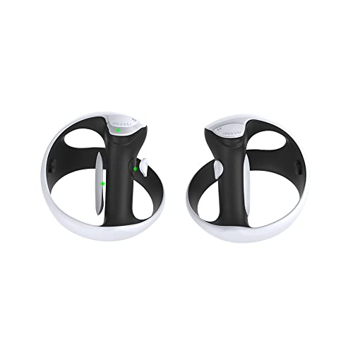 (2 Pair) NTidea VR Accessories for PSVR2 Sense Controller, Silicone Pad Kit Handle Grip Compatible with Playstation VR2, Anti-slip, White