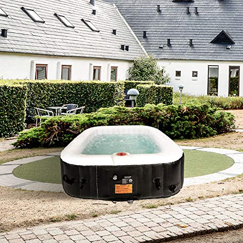 #WEJOY AquaSpa Portable Hot Tub 61X61X26 Inch Air Jet Spa 2-3 Person Inflatable Square Outdoor Heated Hot Tub Spa with 120 Bubble Jets
