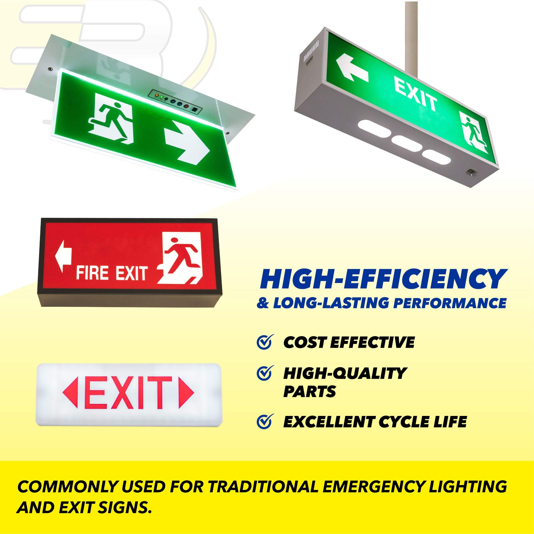 (2-Pack) 1.2V 1800mAh Emergency/Exit Lighting Battery Fits and Replaces Lithonia ELB0320, Lithonia ELB1P201NB, ANIC1493, Lithonia 1009S00-MZ