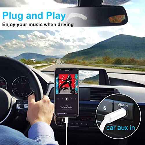 [Apple MFi Certified] iPhone AUX Cord for Car Stereo, Assrid 2 Pack Lightning to 3.5mm Audio Cable Compatible for iPhone 12/11/XS/XR/X/iPad/iPod to Speaker/Home Stereo/Headphone, Support iOS 14(White)