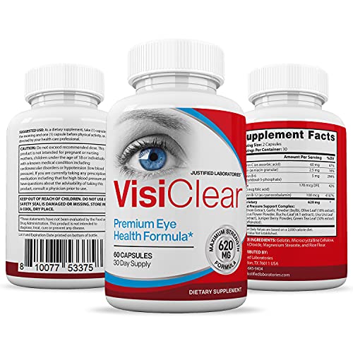 (2 Pack) Visiclear Advanced 620MG Eye Health Formula Supports Healthy Vision Eyes Sight 120 Capsules