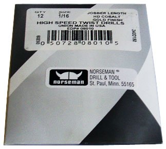 (6 Pk) - 21/64 High Speed Norseman Drill Bits
