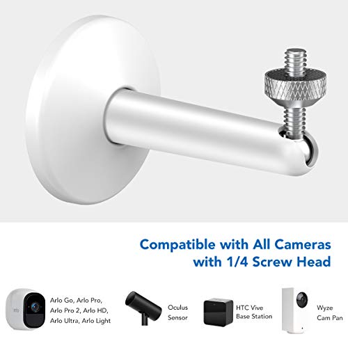 [3 Pack] KIWISMART Wall Mount Compatible with Ring Stick up Cam Wired/Battery and Ring Indoor Cam HD Securit Camera Metal Mount with 360 Degree Adjusable Mount (White)