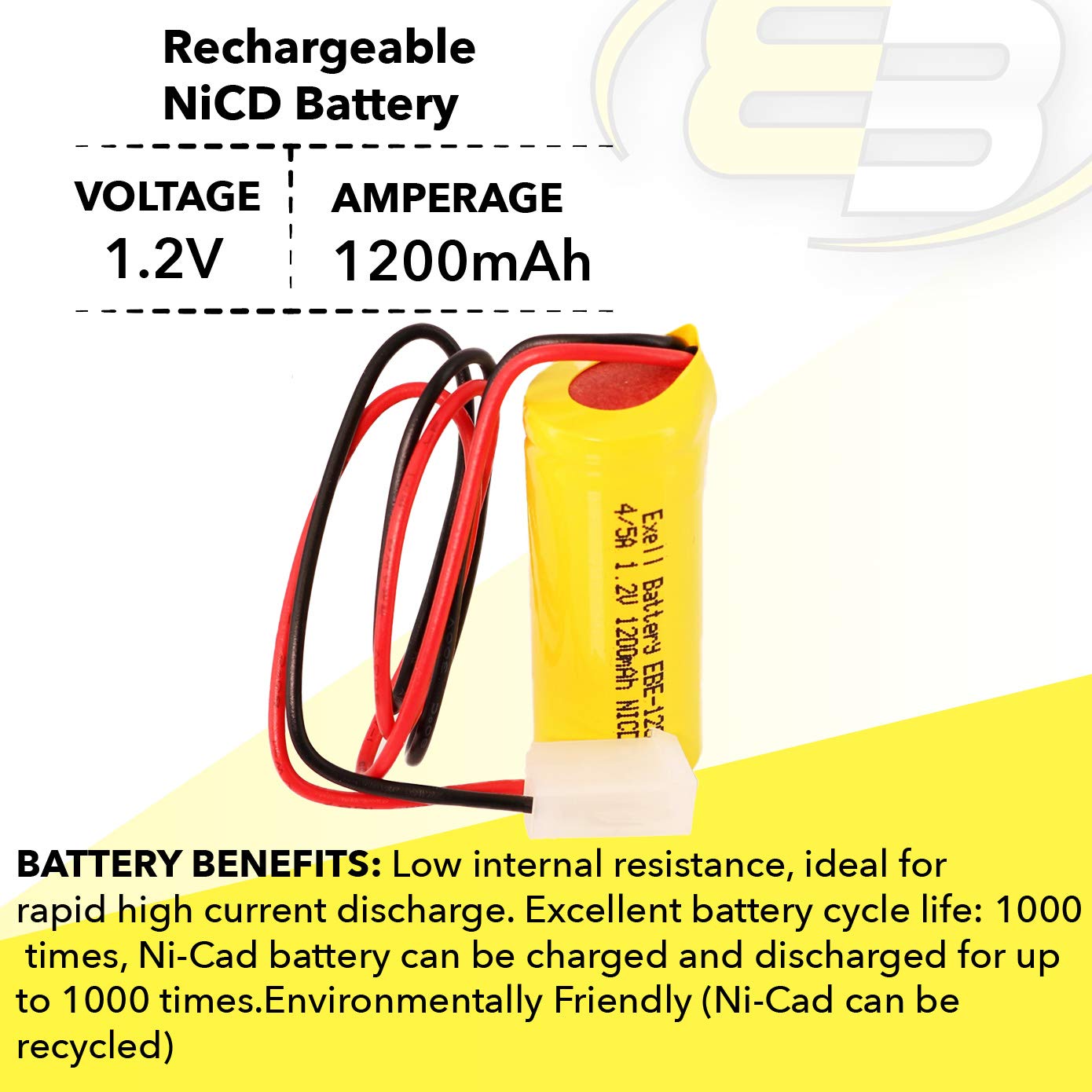 (2-Pack) Emergency/Exit Lighting Battery Fits and Replaces Custom 128 Lithonia ELB1P201N1 ELB-1P201N1 White Molex Lithonia ELB0300 ELB-0300 OSI OSA045 OSA-045 NIC0027 Bel-128 Bel128