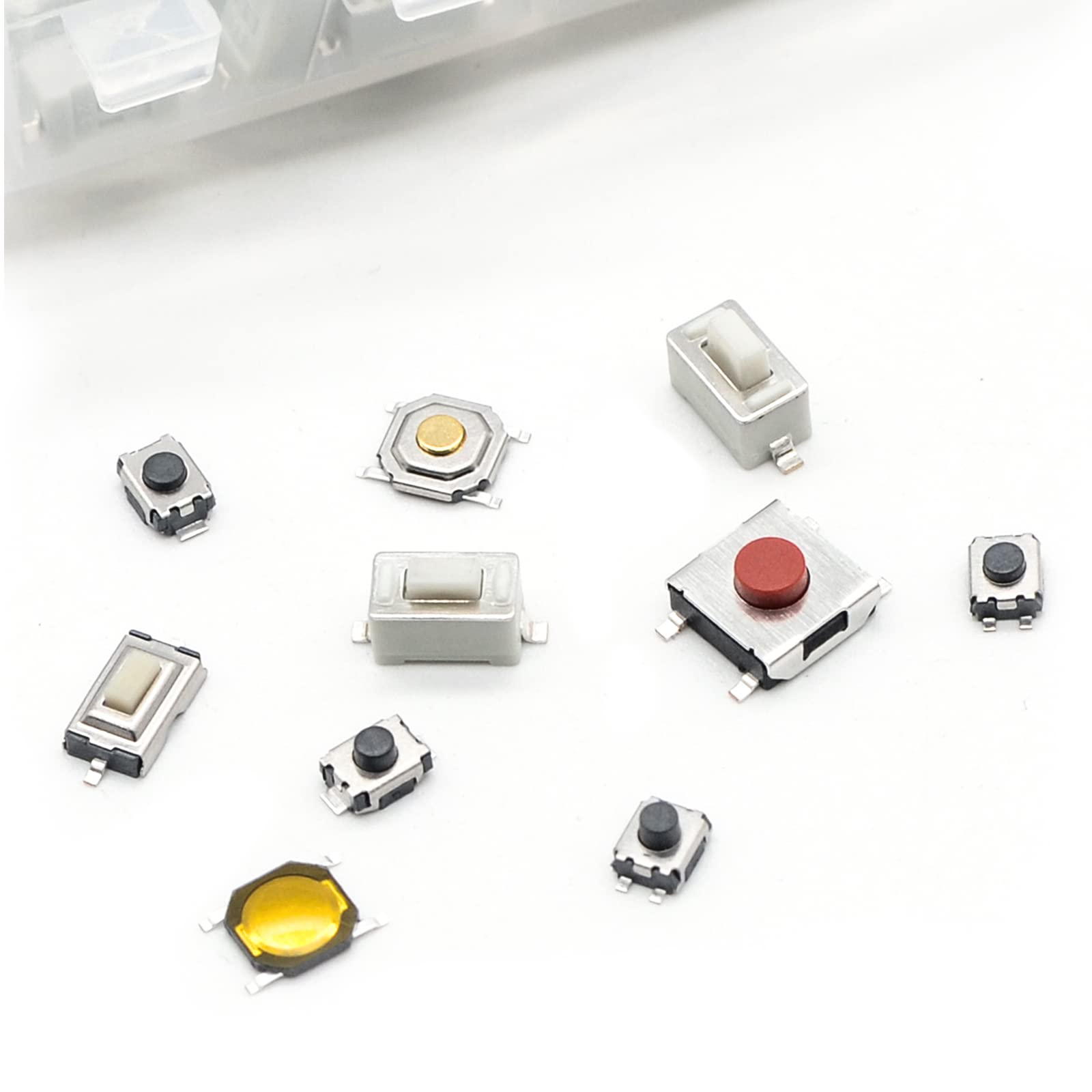 QTETAK 200 Pcs 10 Value Micro Momentary Tactile Push Button Switch Tact Assortment Kit