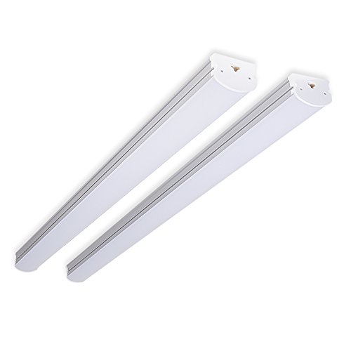 (Pack of 2) Barrina 4ft 45 Watt Extendable Utility LED Shop Light Workbench Light 6500K Super Bright White 4500lm 300W Equivalent Built-in ON/Off Switch Frosted Linear LED Light Bar