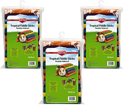(3 Pack) Kaytee Tropical Fiddle Sticks Hideout, Size Medium