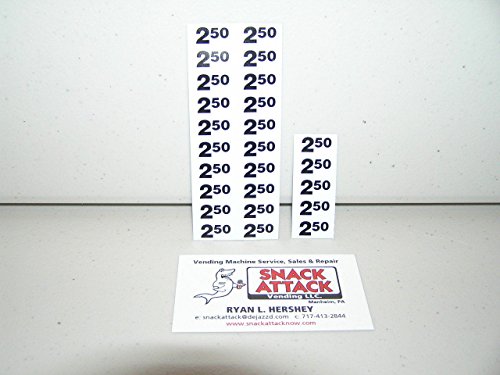 (25) SNACK VENDING MACHINE $2.50 / $2.55 PRICE LABELS - Free Ship!