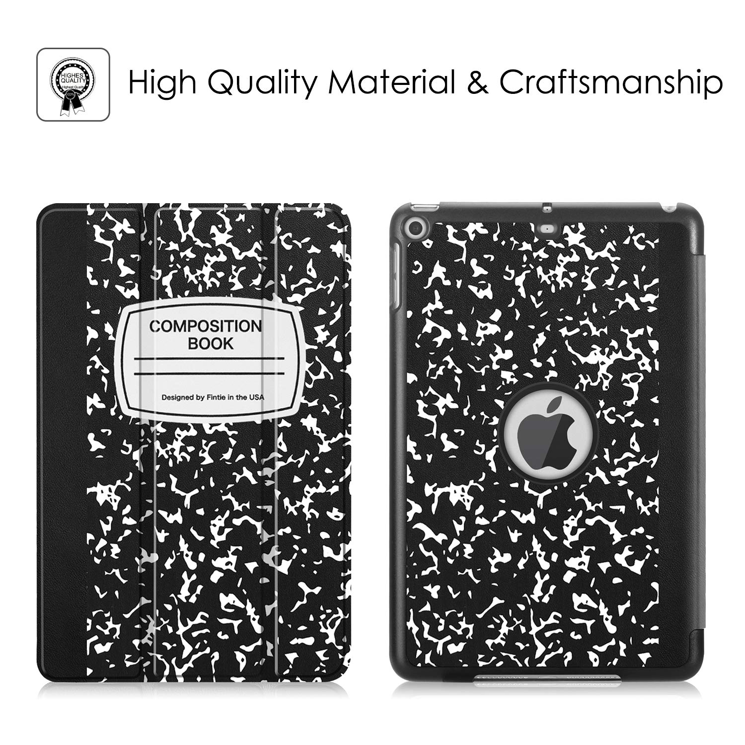 Fintie SlimShell Case for iPad Mini 5 2019 - Lightweight Smart Stand Protective Cover with Auto Sleep/Wake for iPad Mini 5th Generation 7.9" Model, Composition Book Black