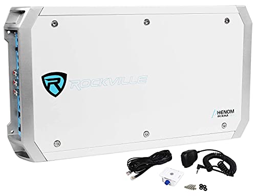 (6) Rockville RSM65W 6.5" Slim Marine Boat Speakers+6-Ch Amp+Bluetooth Receiver