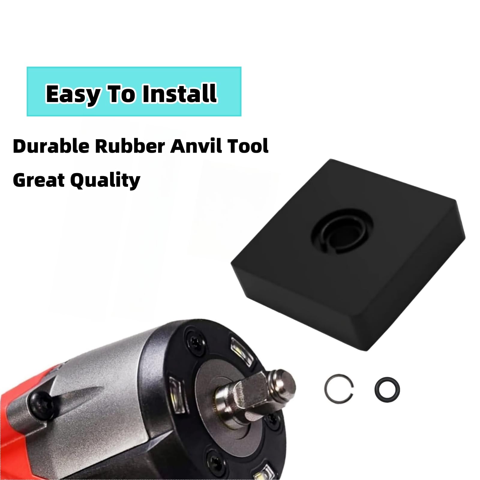 (3+3Sets) 1/2β and 3/8" Impact Retaining Ring Clip Impact Friction Ring with O-Ring for Milwaukee Electric/Pneumatic Type Impact Wrench, Retainer Ring Anvil Install Tool Included
