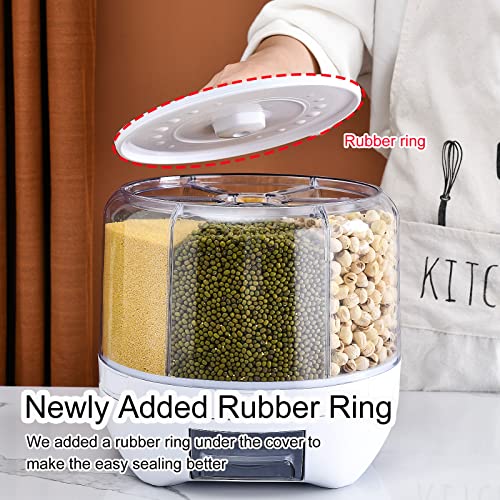 (Upgrade) XIYAO 20LBS Rice and Grain Storage Container, 360°Rotating Food Dispenser with Sealing Lid, Food Cereal Container Bins for Rice & Cereal Kitchen Storage