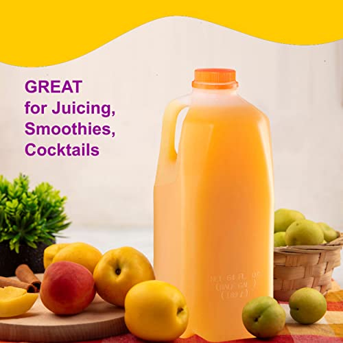 [30 PACK] Empty Plastic Juice Bottles with Tamper Evident Caps 64 OZ - Half Gallon, Smoothie Bottles - Ideal for Juices, Milk, Smoothies, Picnic's and even Meal Prep by EcoQuality Juice Containers