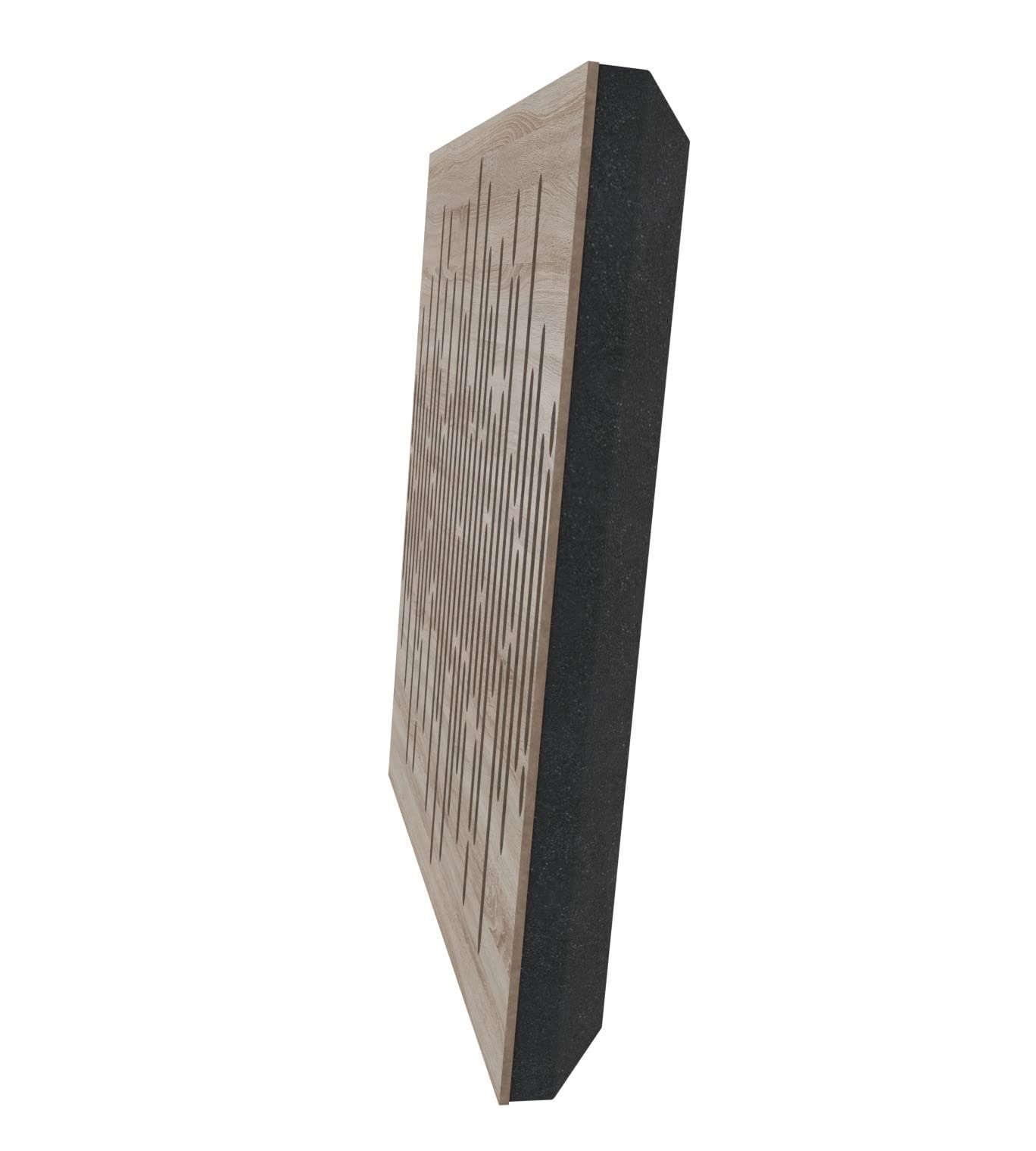 (4 Pack) Sound Absorption-Diffuse Acoustic Panel «Wave» for rec.studio | Wood laminated: (Sonoma)