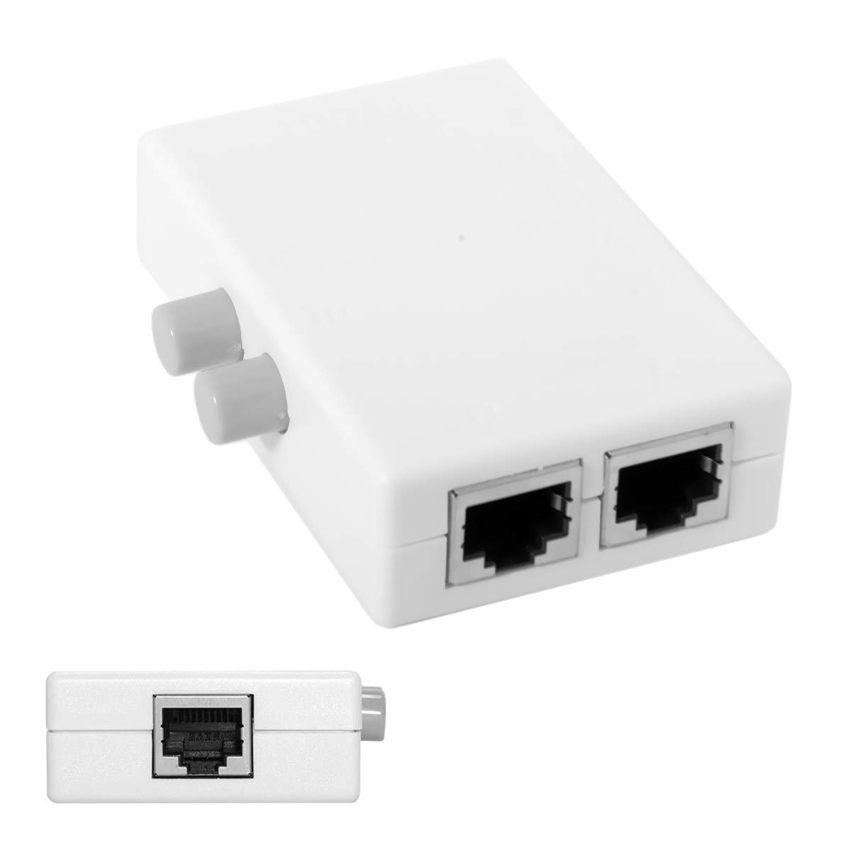 JSER UTP STP 2 in 1 Out 2 Ports RJ45 LAN CAT6 CAT5E Network Switch Selector Internal External Networking Switcher Splitter Box