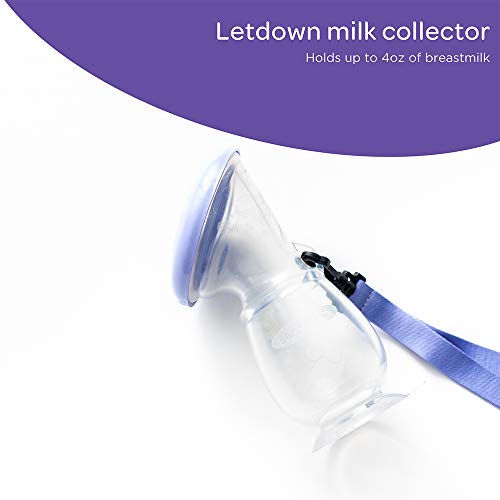 Lansinoh Breastmilk Collector Breastpump for Excess Breast Milk from Breastfeeding Mums BPA BPS Free 100% Silicone with Lid & Neck Strap, Transparent