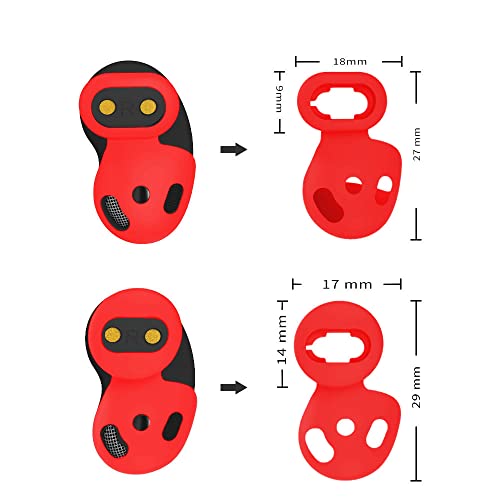 [ 8 Pairs ] Galaxy Buds Live Ear Tips Wing Tips, Non-Slip Anti-Slip Sound Leakproof Silicone Earbuds Replacement Cover Accessories Compatible with Samsung Galaxy Buds Live Red S/L