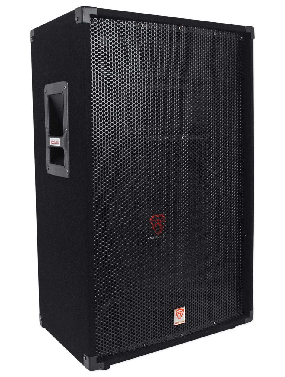 (2) Rockville RSG15.4 15" PA Speakers + Rockville RPA9 Amp + Stands+Cables+Case