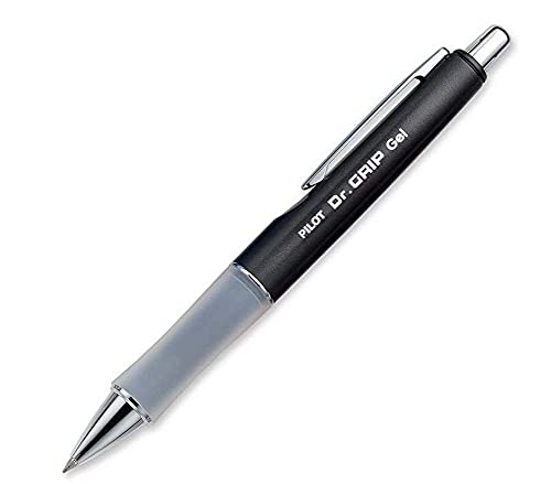 (4) Pilot Dr. Grip Limited Retractable Rolling Ball Gel Pen, Fine Point, Metallic Mauve Barrel, Metallic Ice Blue Barrel, Silver Barrel, Charcoal Gray Metallic Barrel,Black Ink, 2 Black Refill