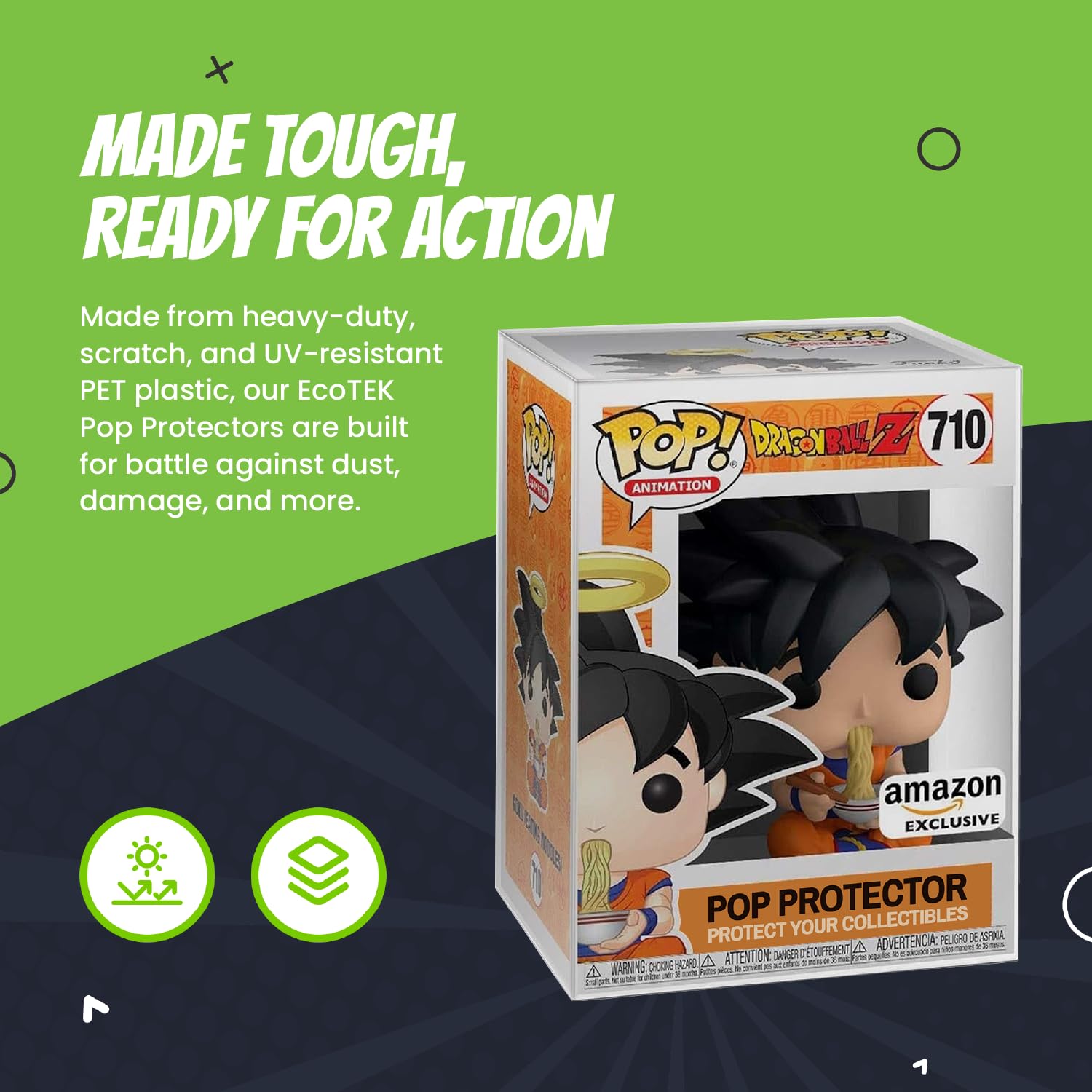 (20 Pack) EcoTEK Protectors Pop Protector Compatible with - 4" Inch Funko POP! Figures, Strong, Clear Pop Case, Acid Free