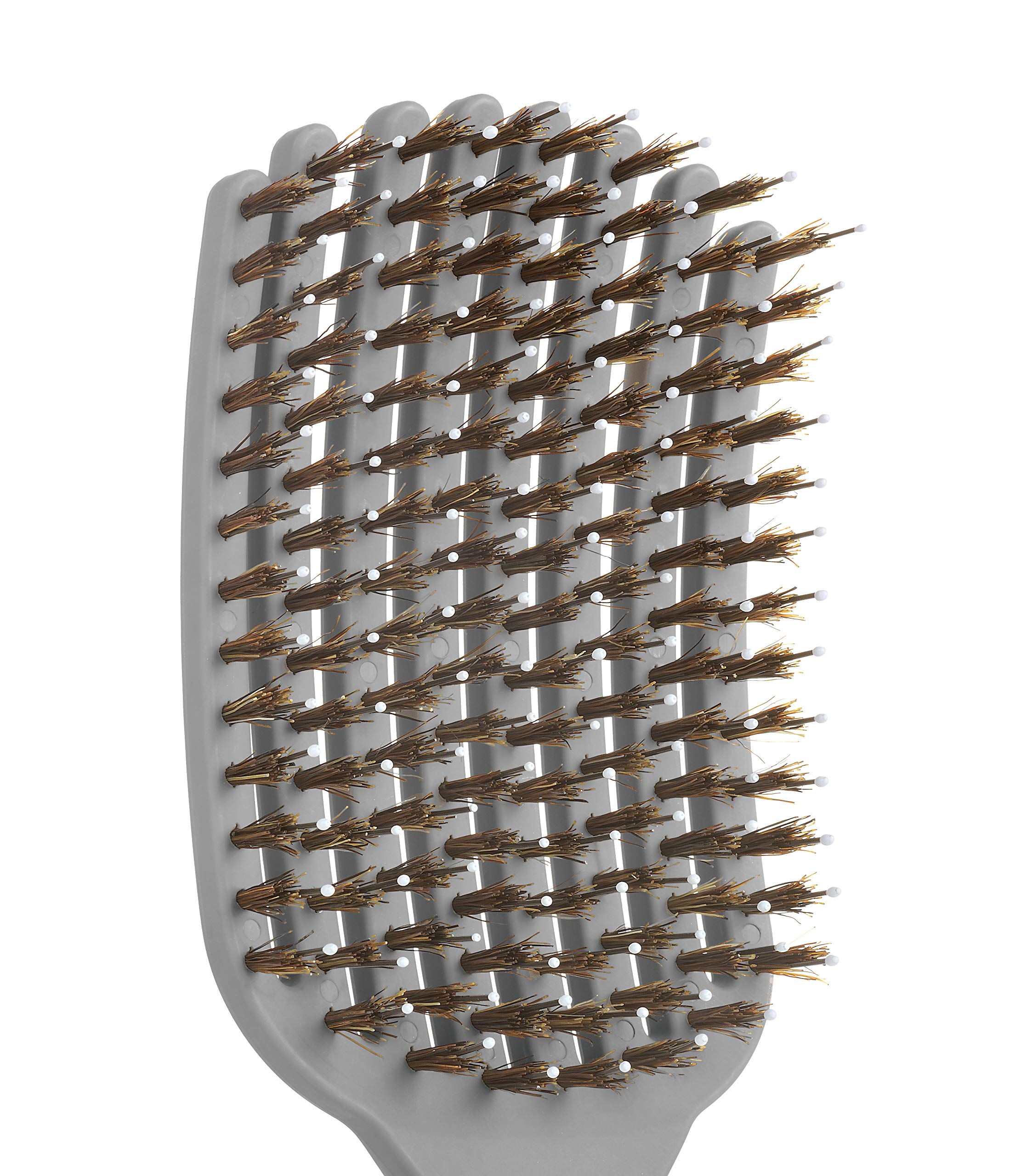 (All New) KareCo Tangle Buster Flexible Paddle Brush, Detangler & Styler for All Hair Types | Dual Nylon and Boar Bristles (9 Fingers)
