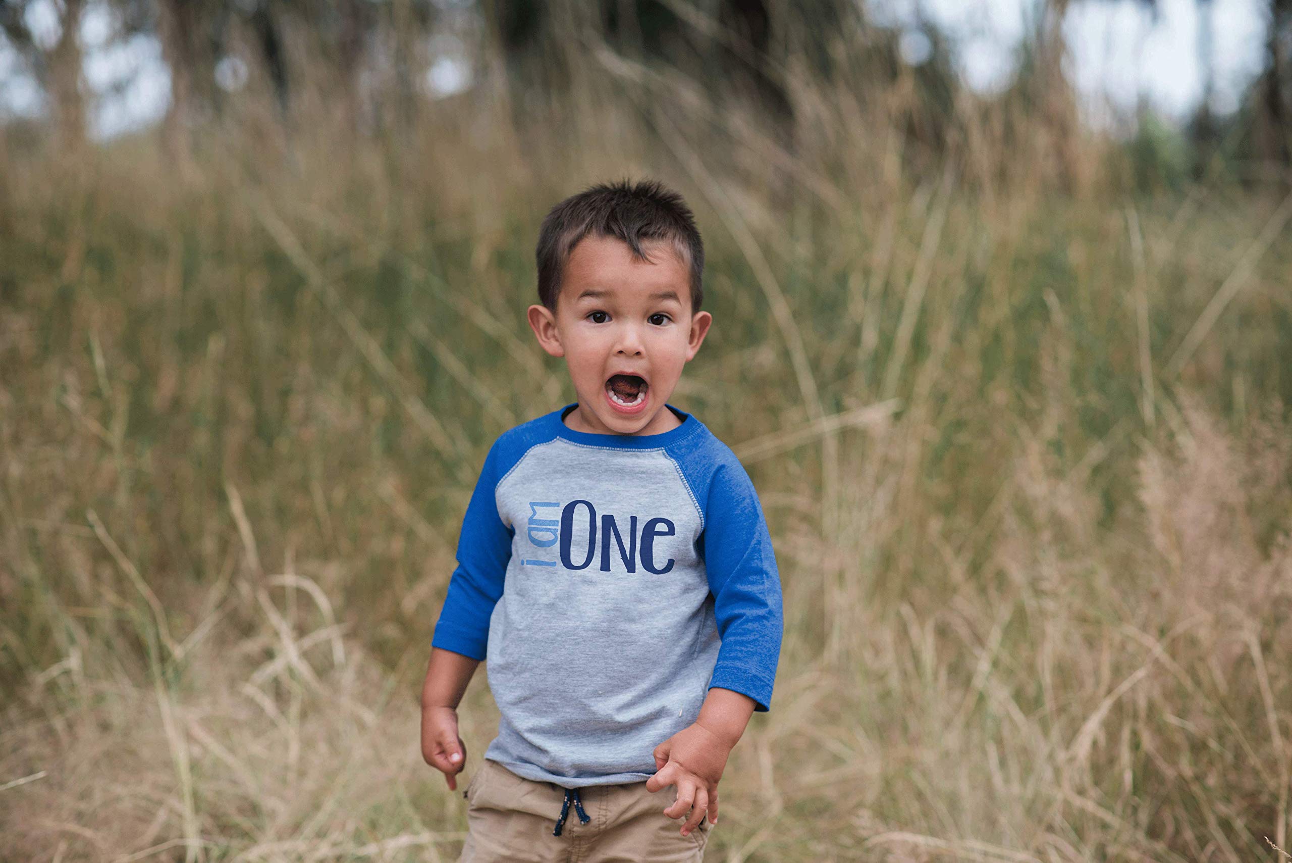 7 ate 9 Apparel Boy's I am One 1st 1 First Birthday Shirt 18 Months Blue and Blue